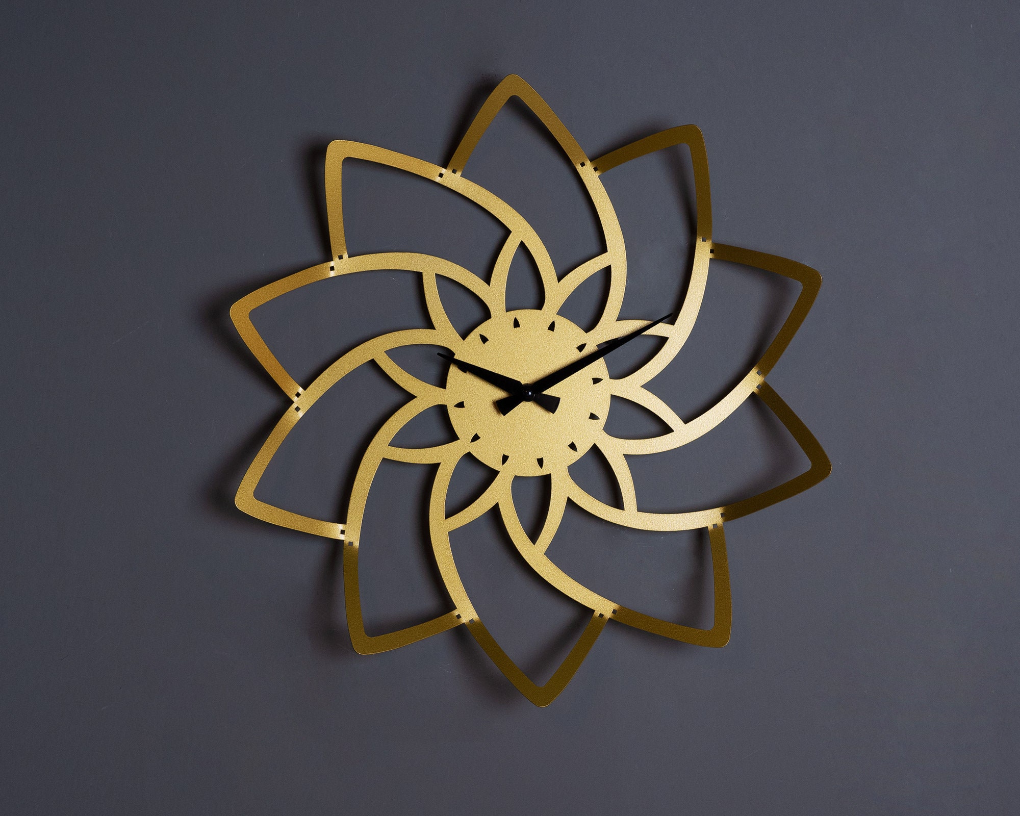 Lotus Wall Clock Metal Wall Clock Yoga Clock Modern Wall - Etsy