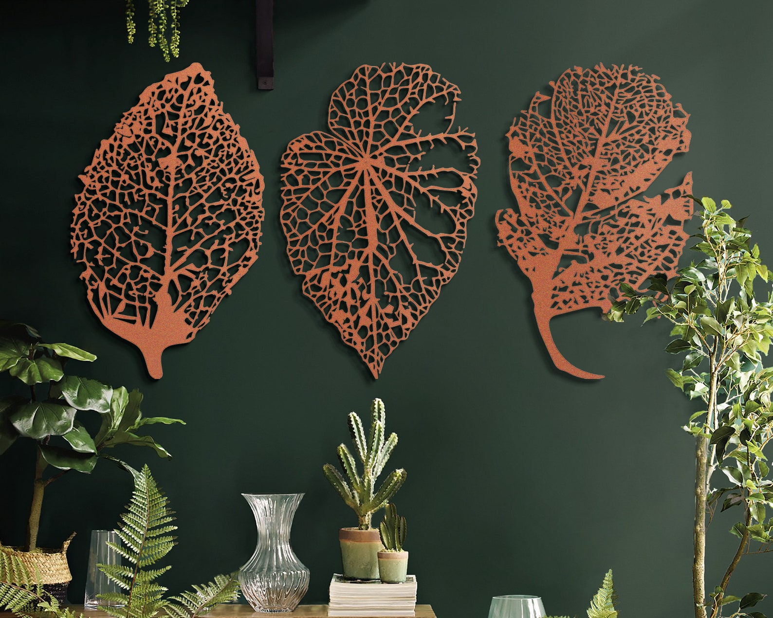 Leaves Metal Wall Art Large Wall Decor Metal Leaf Wall Art - Etsy