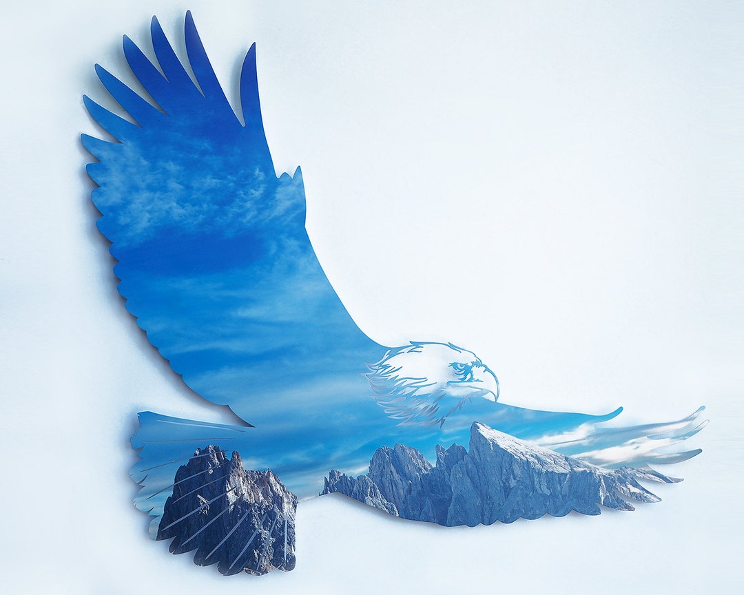 Colored Eagle and Skies Metal Wall Art, Eagle Wall Decor, Wall Hangings ...