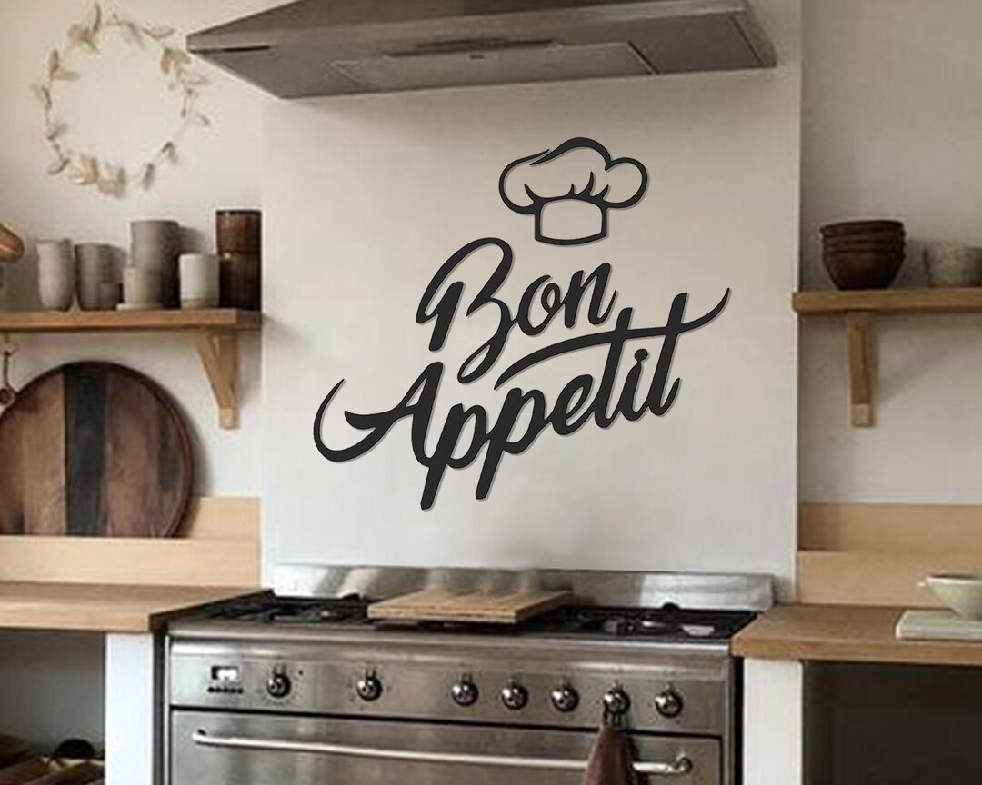 Bon Appetit Sign, Metal Kitchen Wall Art, Kitchen Wall Decor, Bon ...