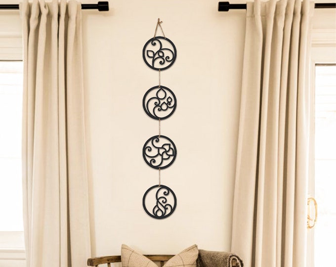 Four Elements Wall Decor Circular Wall Art Home Decor 3D Printed Wall ...