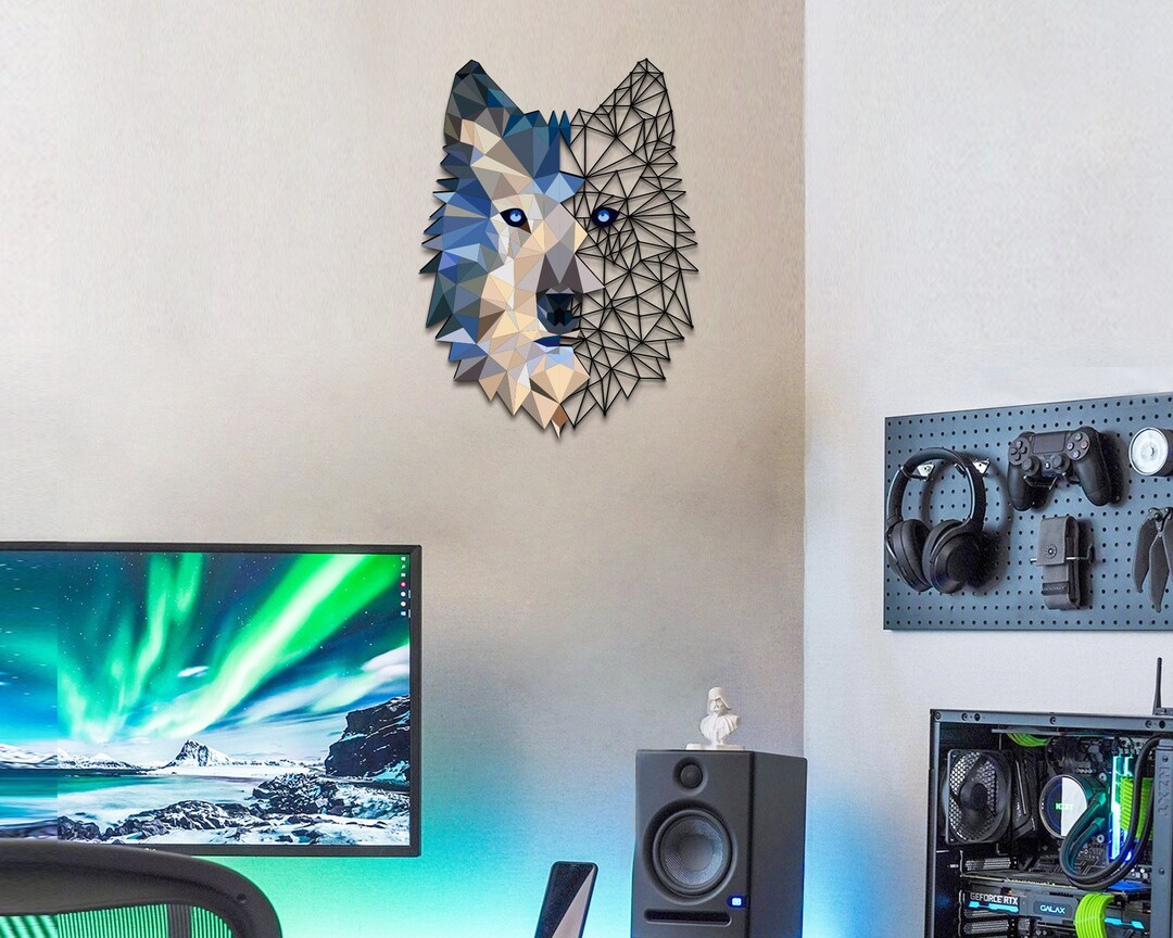 Metal Wolf Wall Art, Wolf Wall Decor, Wolf Gifts for Men, Animal Wall ...