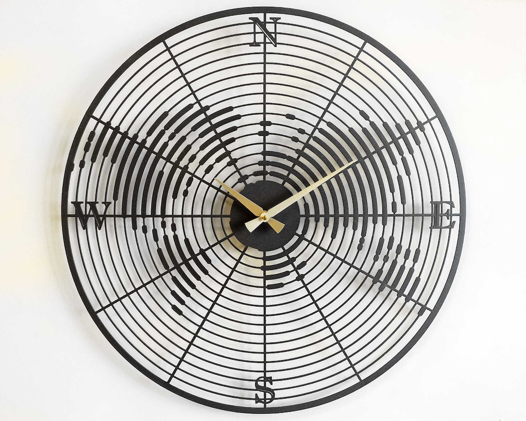 Metal World Map Wall Clock, Compass Wall Clock, Unique Wall Clock ...