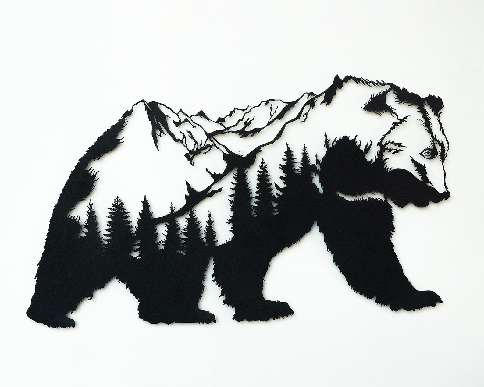 Metal Bear Mountain Wall Art Bear Wall Decor Metal Wall Art - Etsy
