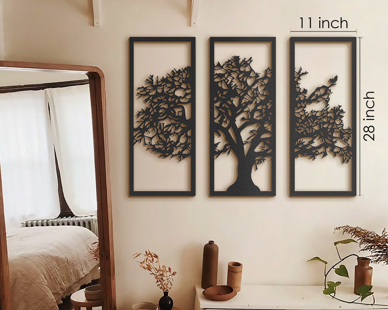 3 Piece Tree of Life Metal Wall Art, Metal Tree Wall Art, Metal Wall ...