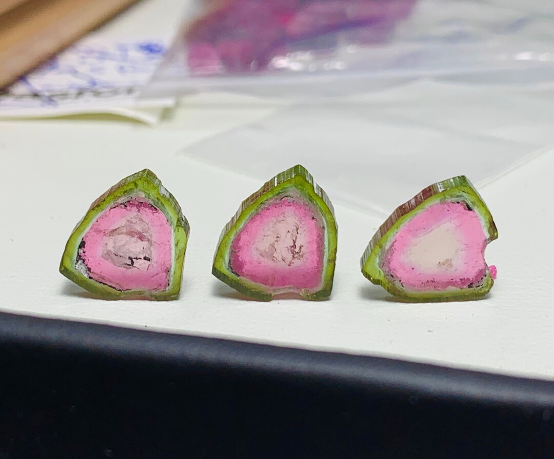 17.9 Cts Stunning Watermelon Tourmaline Slices Polished - Etsy