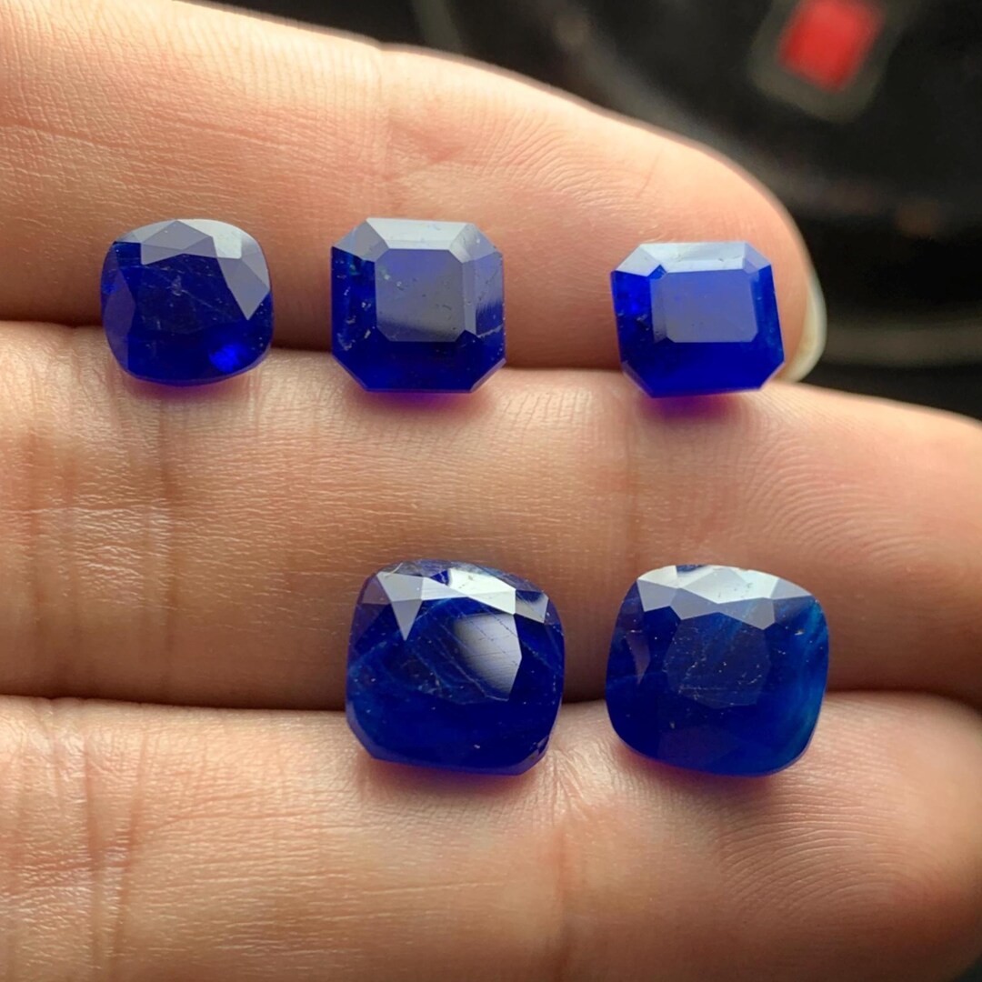 Royal Blue Hauyne Gemstones: Faceted Cushion & Octagon Cut, 16.7 Ct - Etsy
