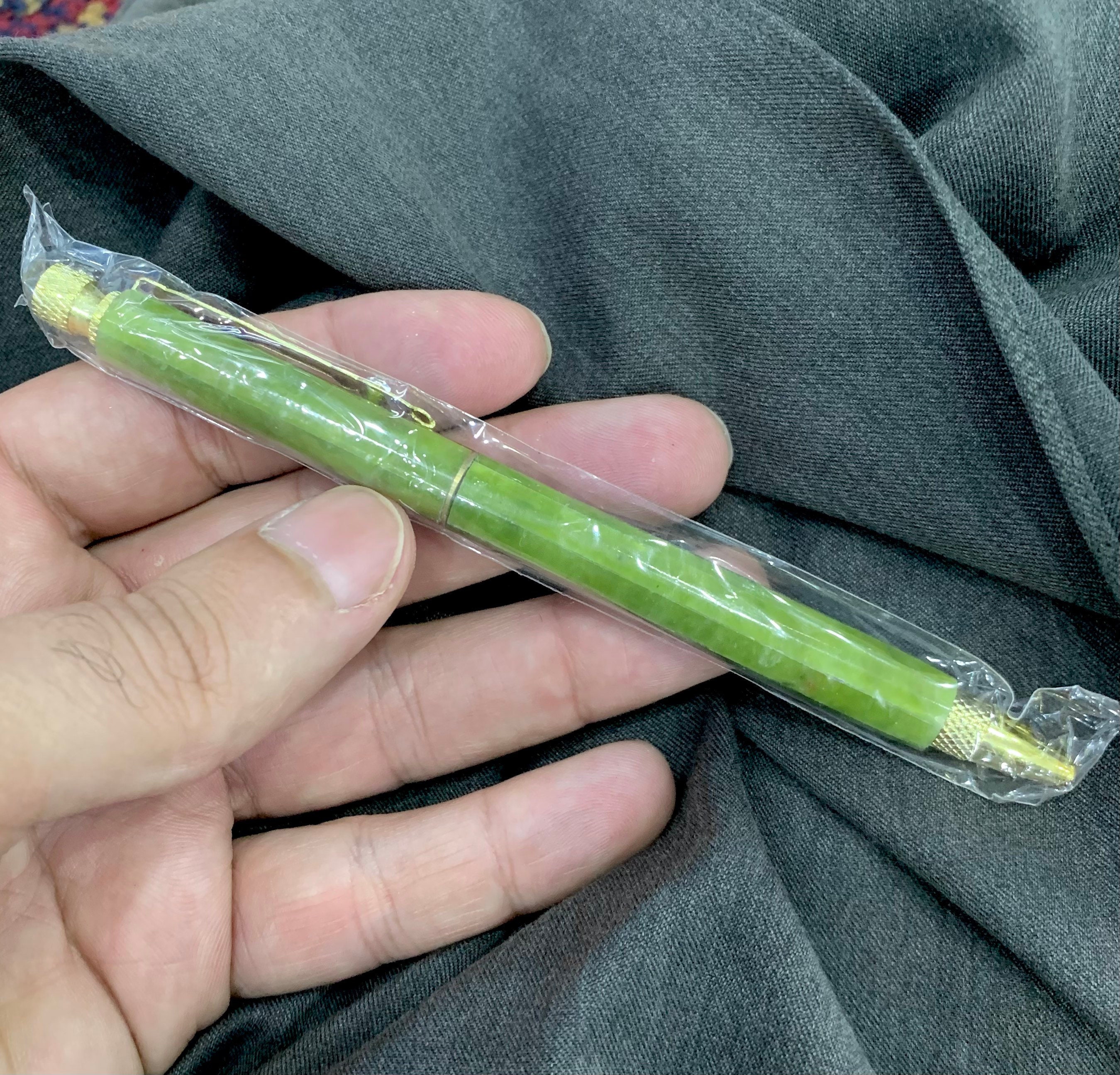 Unique Handmade Genuine Green Jade Pen - Etsy UK