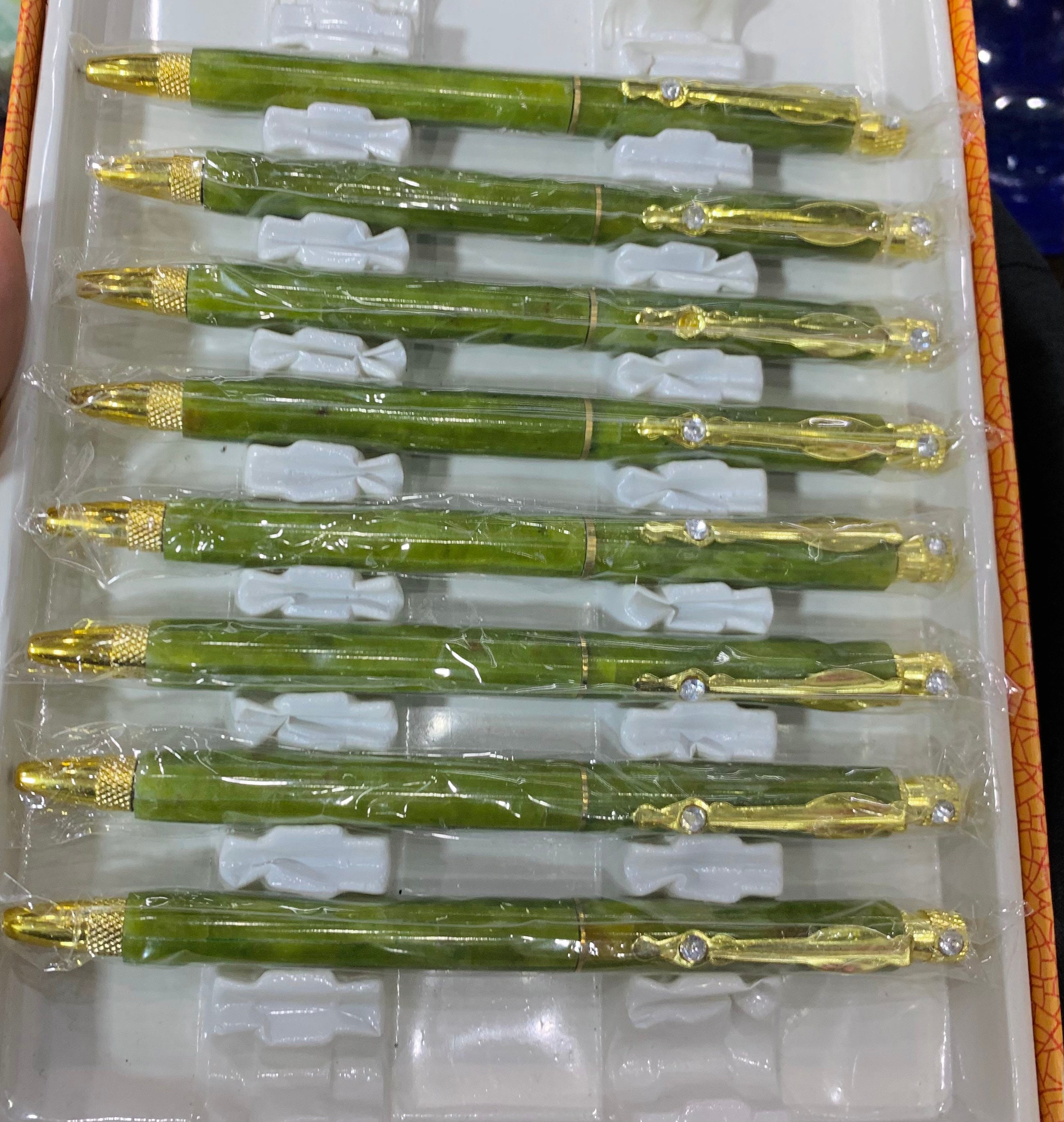 Unique Handmade Genuine Green Jade Pen - Etsy UK