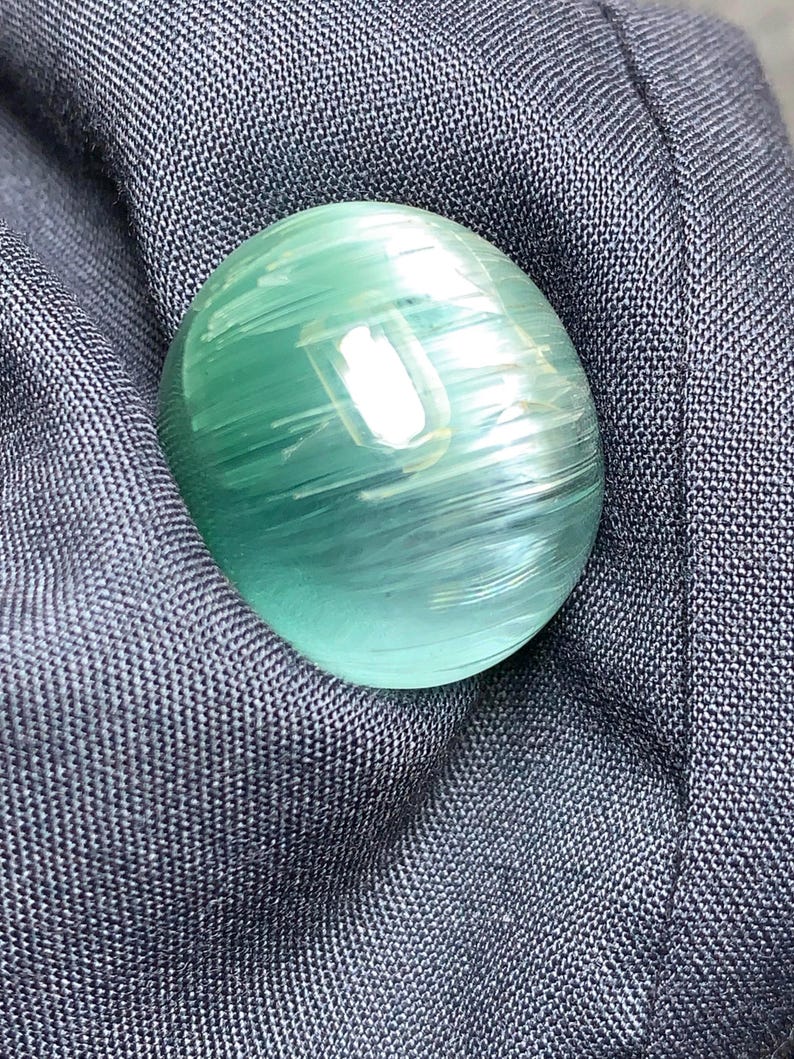 43 CT Rare Lagoon Catseye Tourmaline Cabochon - Afghanistan - Etsy