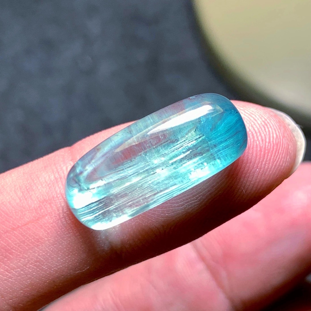 17ct Rare Neon Blue Lagoon Tourmaline Cats Eye Cabochon - Etsy