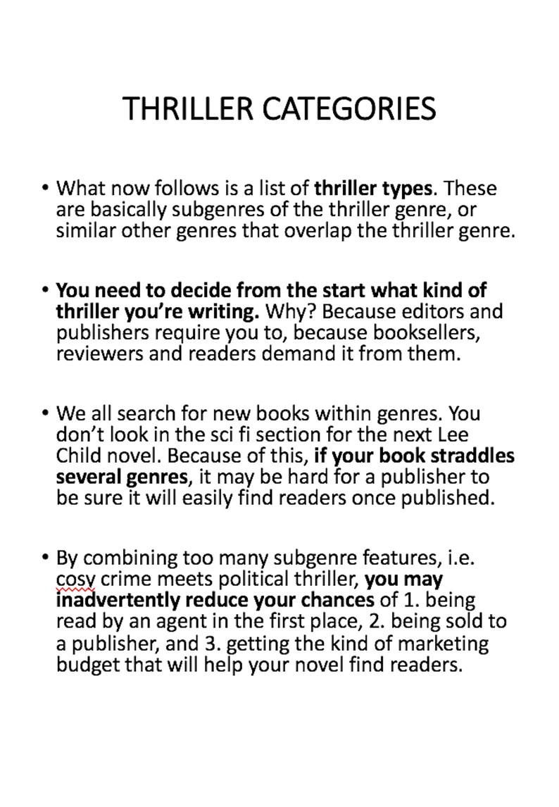 How to Write A Thriller, 50-page Practical Workbook by #1 Bestselling ...