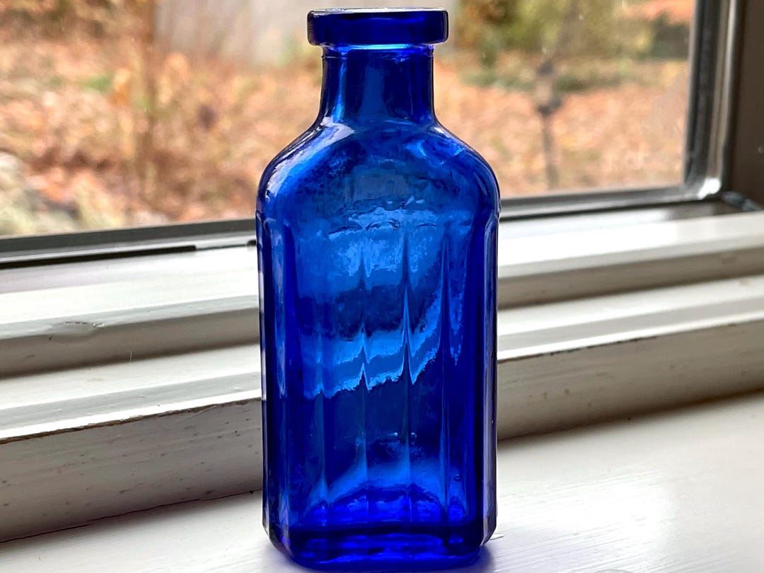 Antique Cobalt Glass Poison Cork Top 1 Oz Bottle, No Chips or Cracks ...