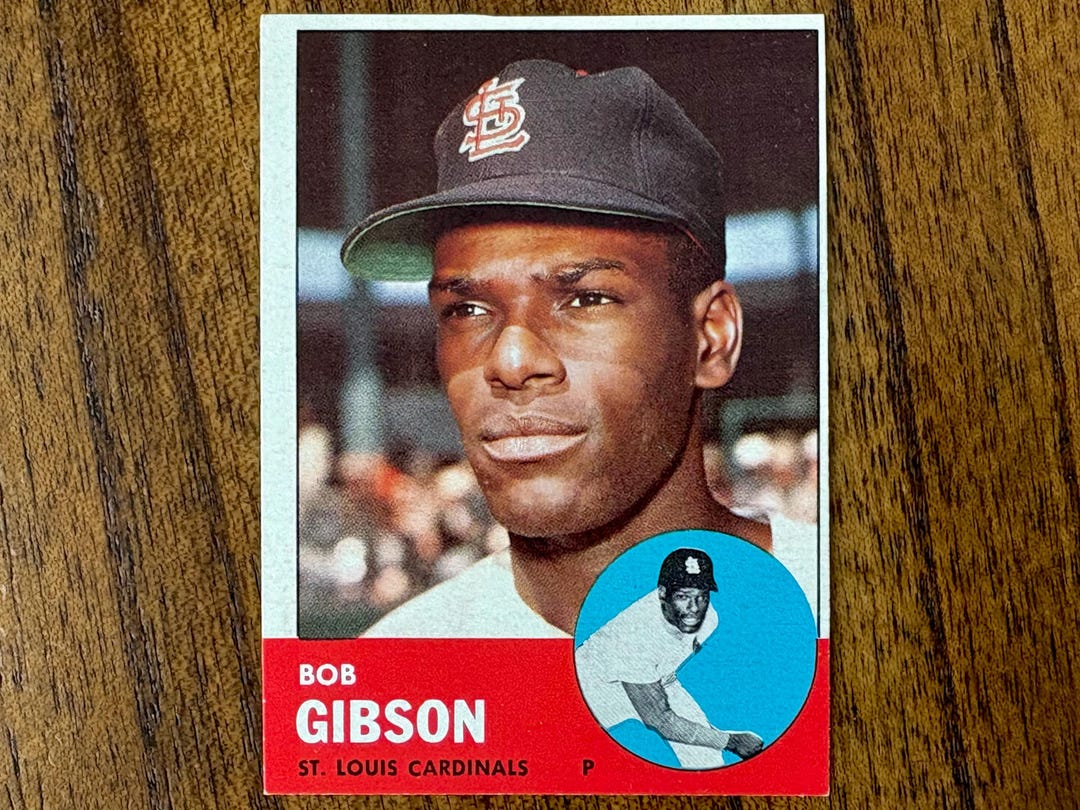 1963 Topps Bob Gibson Baseball Card #415, Sharp Corners, No Creases - Etsy
