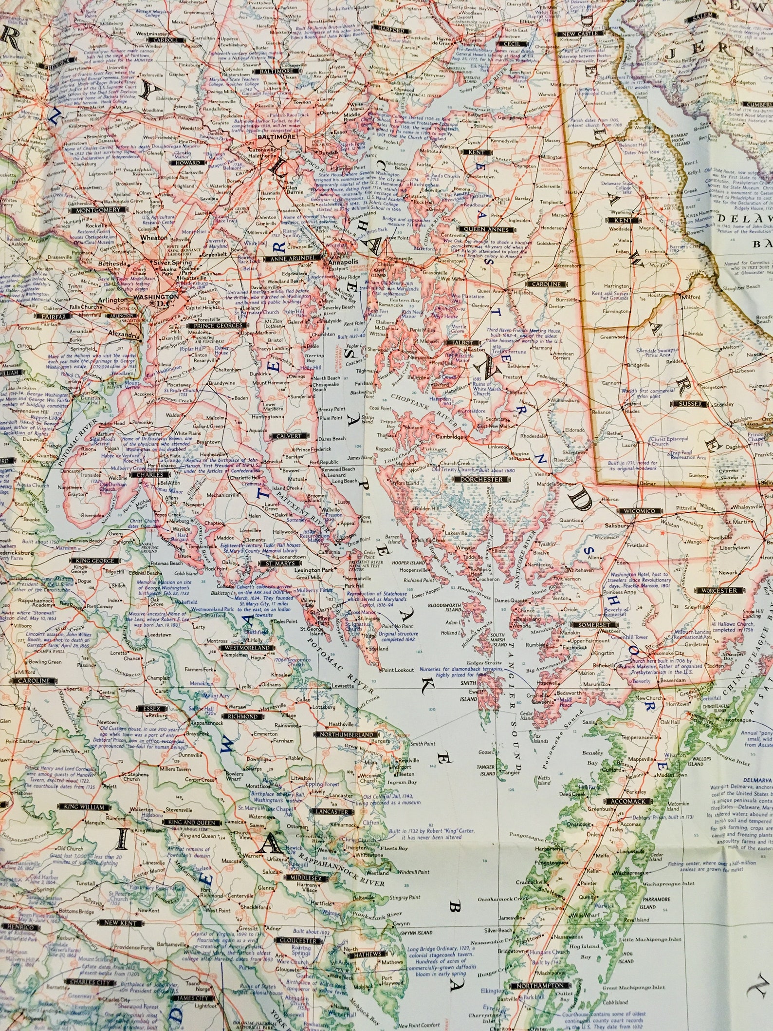 1956 Nation Capital Map Original Print National Geographic - Etsy