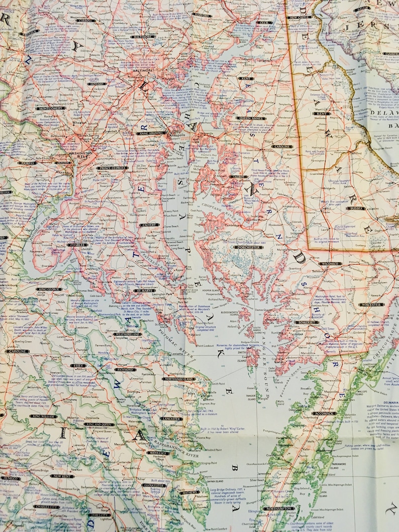 1956 Nation Capital Map Original Print National Geographic | Etsy