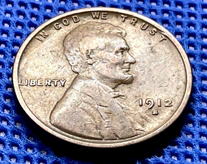 1912-S Wheat Penny in VF+ Condition, Strong Cheek & Jaw Bone With Clean ...