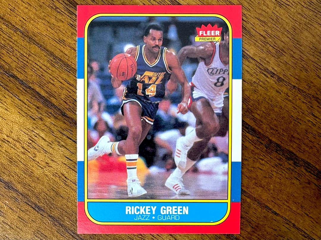 1986 Fleer Basketball Card Rickey Green #39, Sharp Corners, No Creases ...
