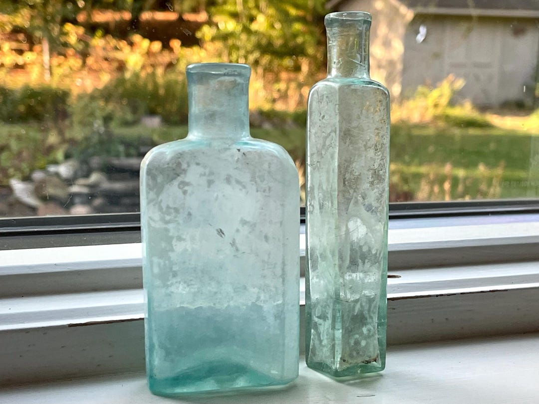 Early 1800’s Open Pontil Perfume Bottles (2) With Rounded Hand Made Lip ...