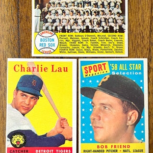 1958 Boston Red Sox Team Charlie Lau RC Topps Baseball Card - Etsy