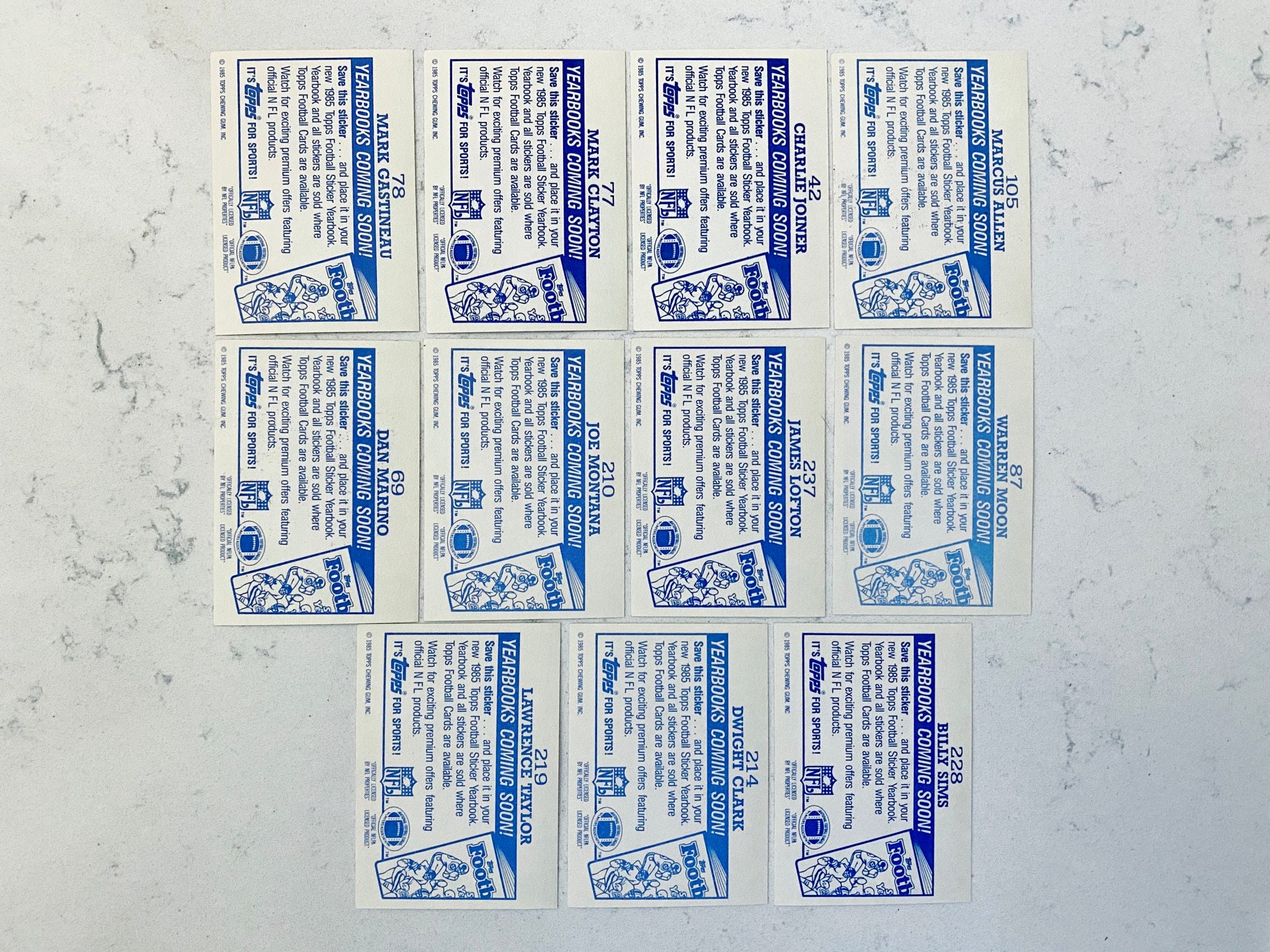 1985 Topps NFL Mini-Stickers lot 11 Warren Moon RC Dan | Etsy