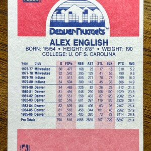 1986 Alex English Fleer Basketball Card #30, No Creases - Etsy