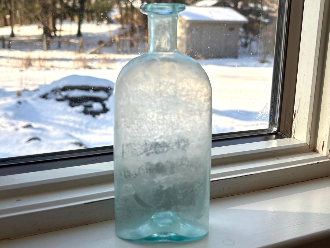 Early 1800’s Large Open Pontil Medicine Bottle With Rounded Hand Made ...