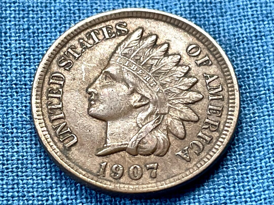 1907 Indian Head Penny in XF+ Condition, Liberty Fully Visible, Nearly ...