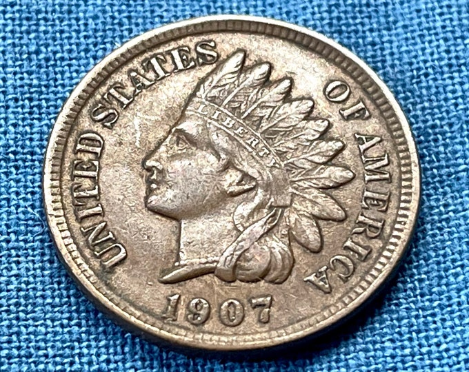 1907 Indian Head Penny in XF+ Condition, Liberty Fully Visible, Nearly ...
