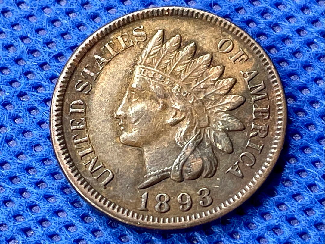 1893 Indian Head Penny in AU Condition, Liberty Sharp With Great Hair ...