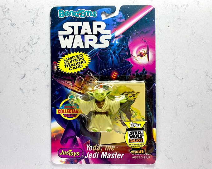 1993 Yoda Star Wars Bend-ems Toy With Topps Trading Card, Unopened Toys ...