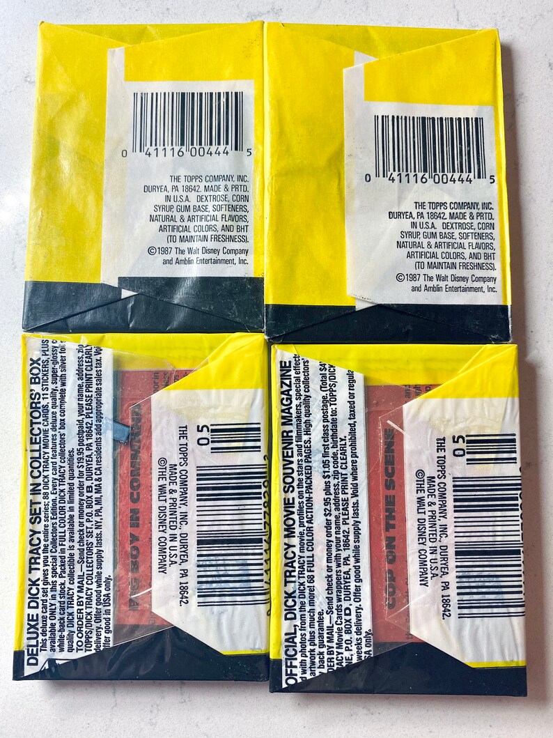 1987 Disney Roger Rabbit & Dick Tracy Packs 4 in Excellent - Etsy