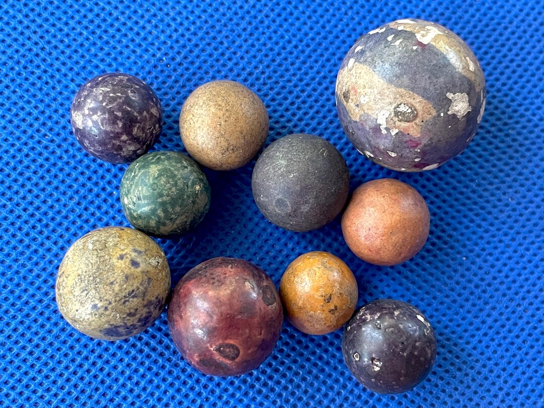 Late 1800s-early 1900s Clay Marble Lot (10), Large Shooter and Bennington Lot A - Etsy