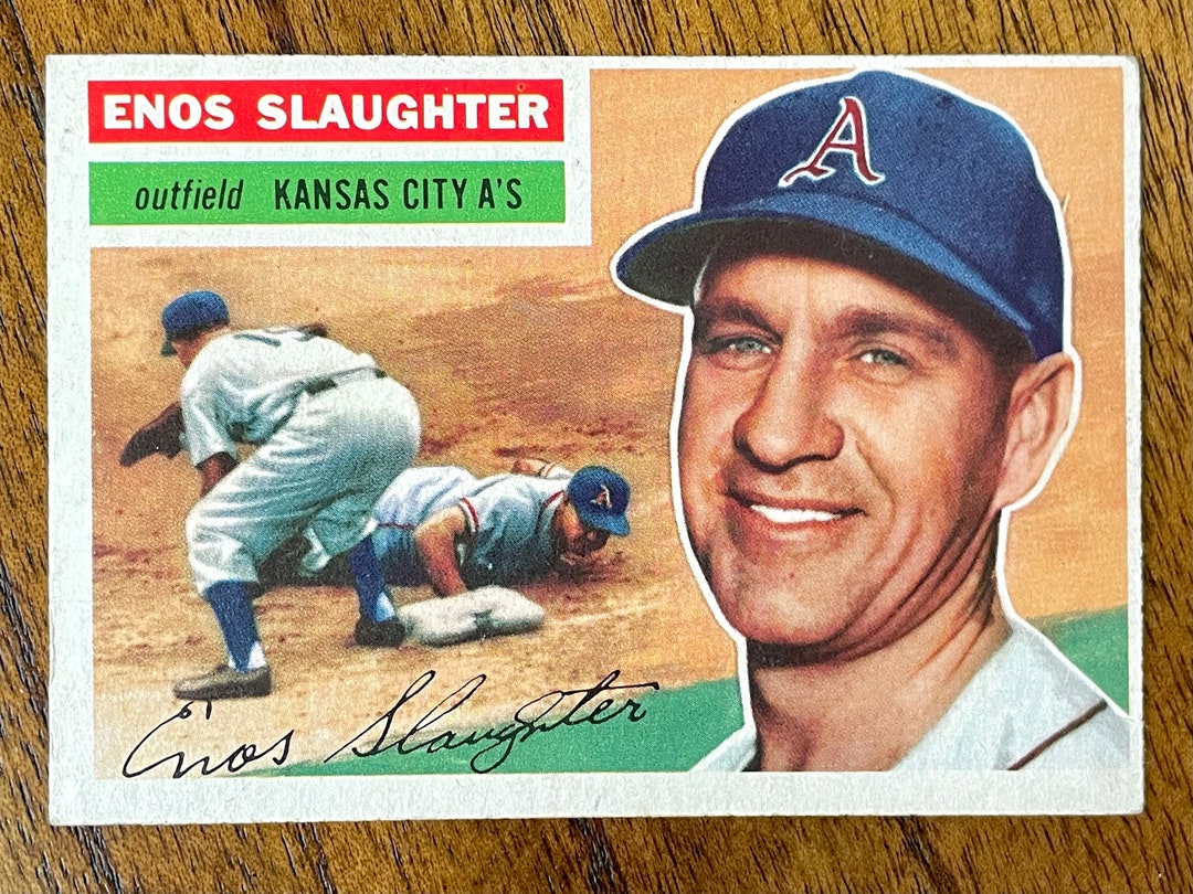 1956 Enos Slaughter Gray Back Topps Baseball Card #109, No Creases - Etsy