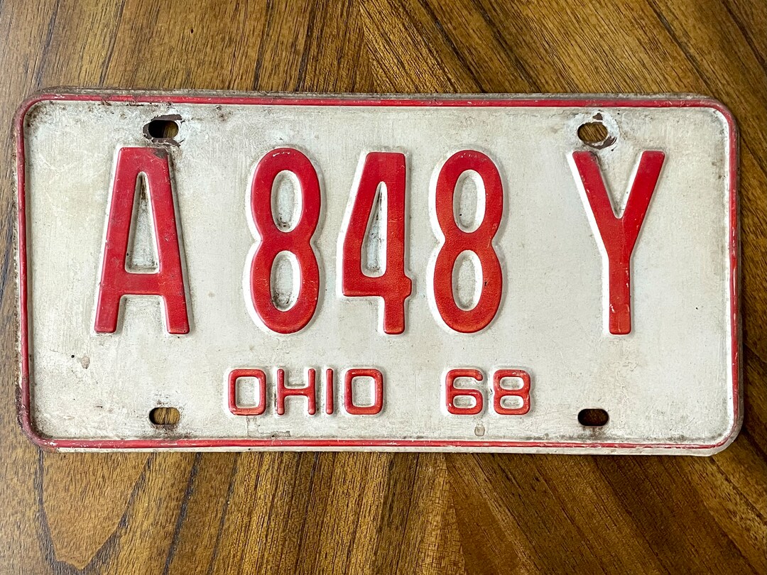 1968 Ohio License Plate in Great Condition - Etsy