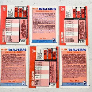1989-1990 Fleer Basketball HOF Stars Lot (6), Akeem Olajuwon, Charles ...