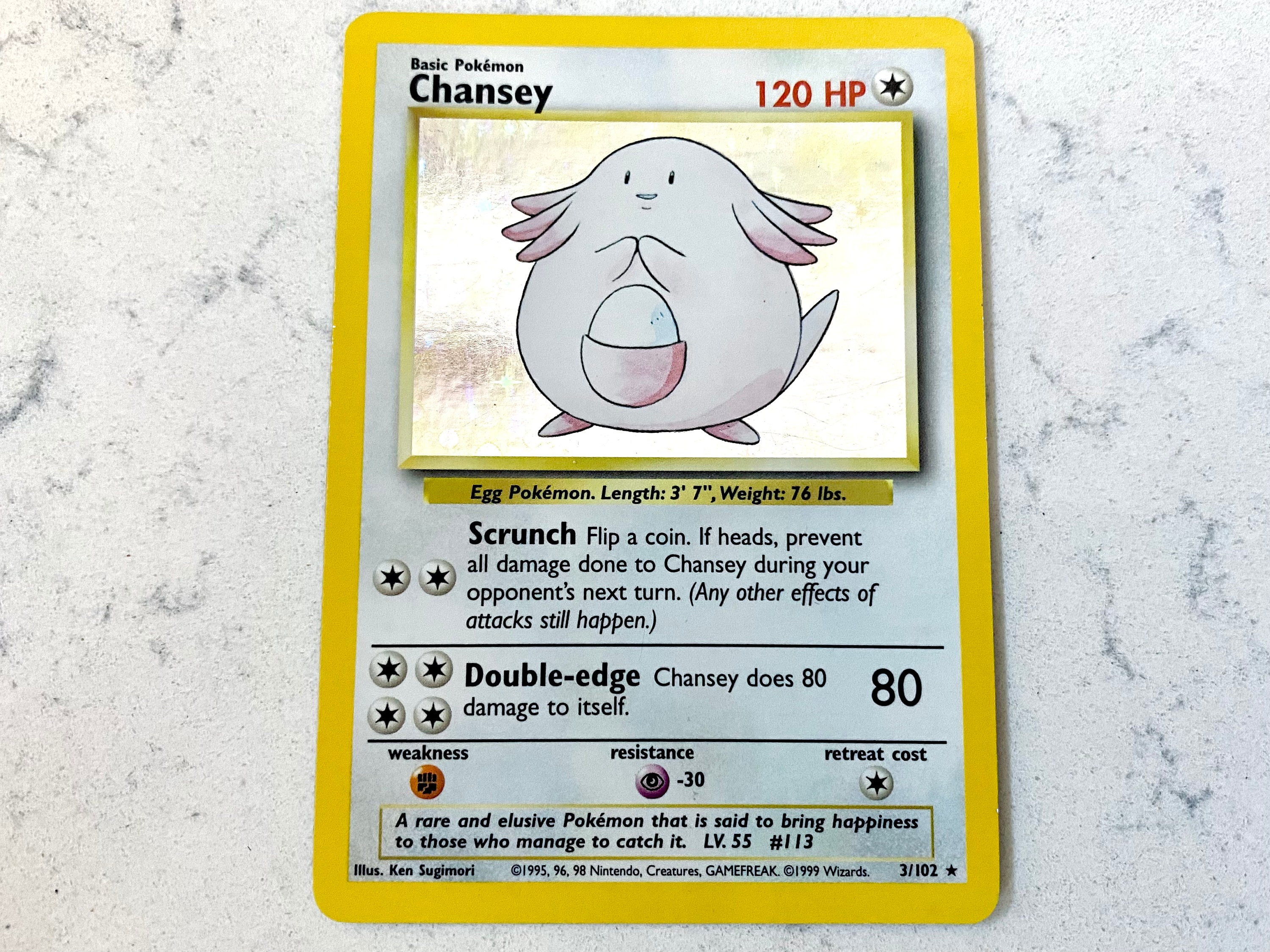 1999 Base Set Unlimited Chansey Holo Pokemon 3 | Etsy