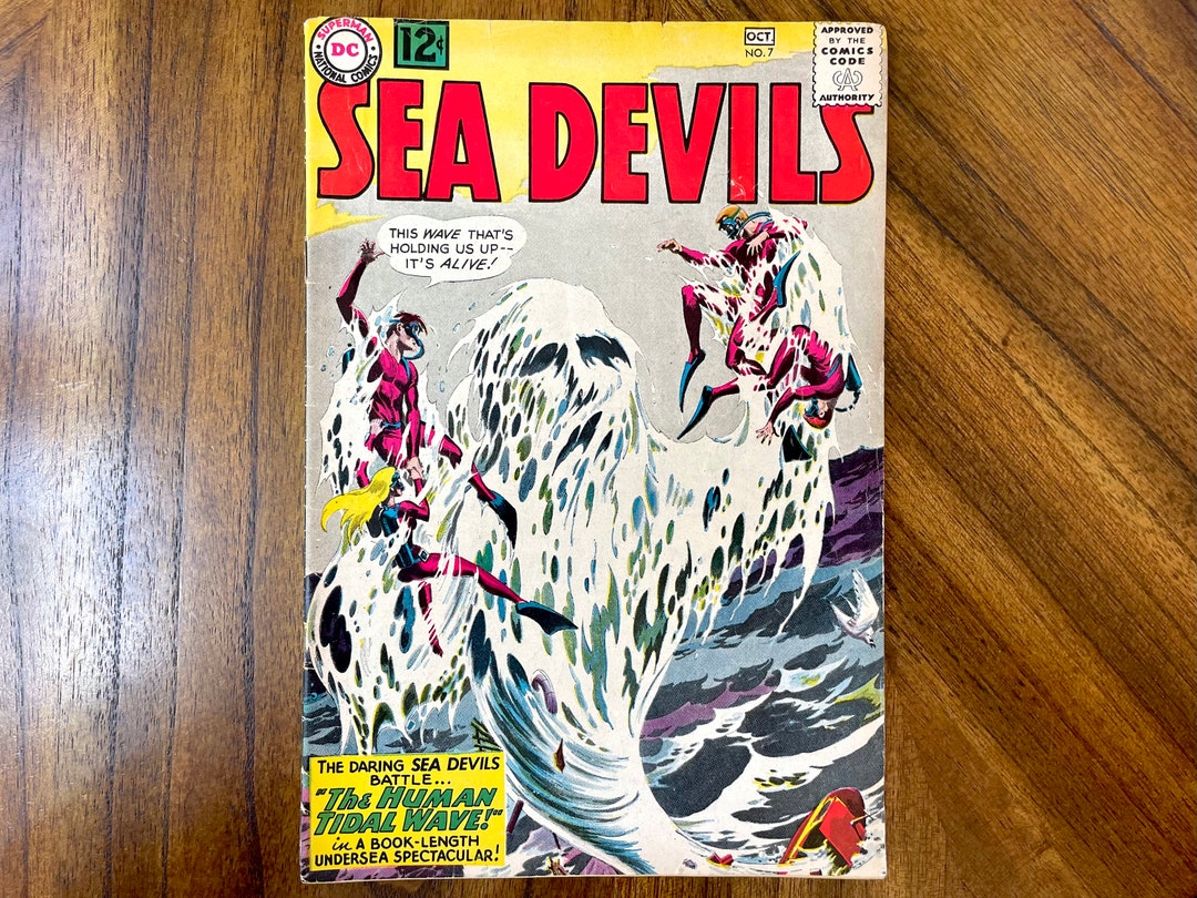 1962 Sea Devils Issue #7, the Human Tidal Wave, Silver Age Comic - Etsy