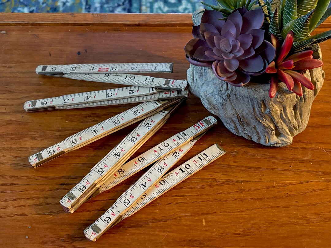 Early 1900s Vintage Lufkin Folding Carpenters Ruler, 72 Inch Measuring ...