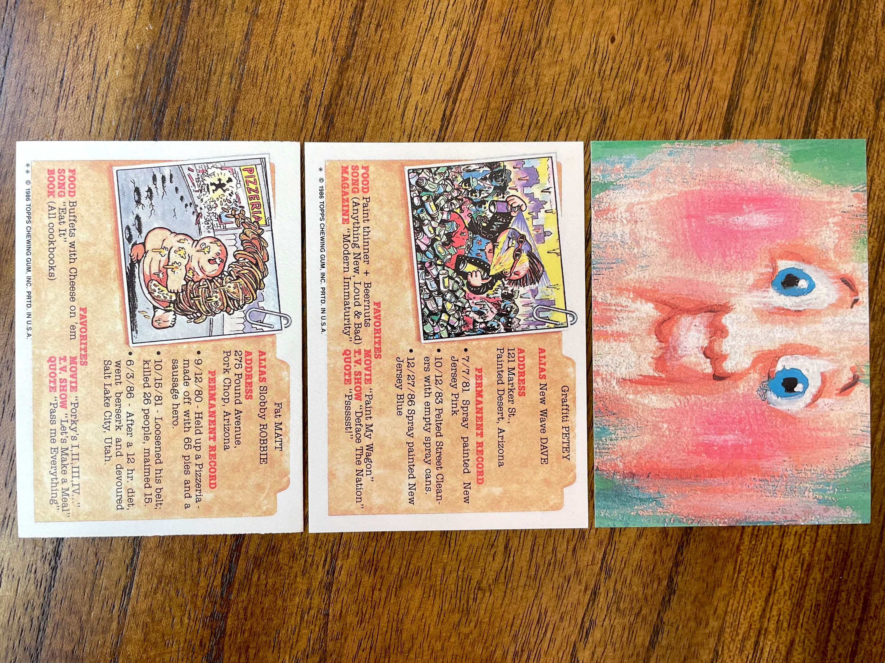 1986 Garbage Pail Kids Series 5 Cards (10) W/original Wrapper, No ...