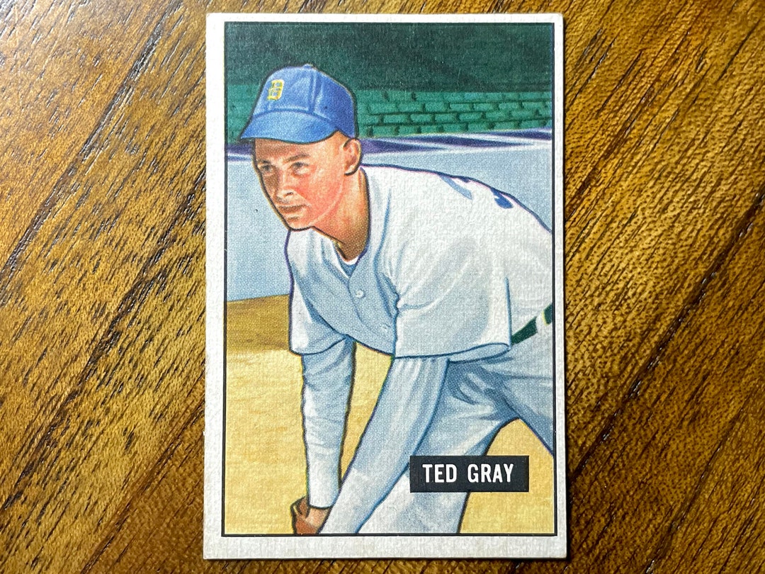 1951 Ted Gray Bowman Baseball Card 178, No Creases - Etsy