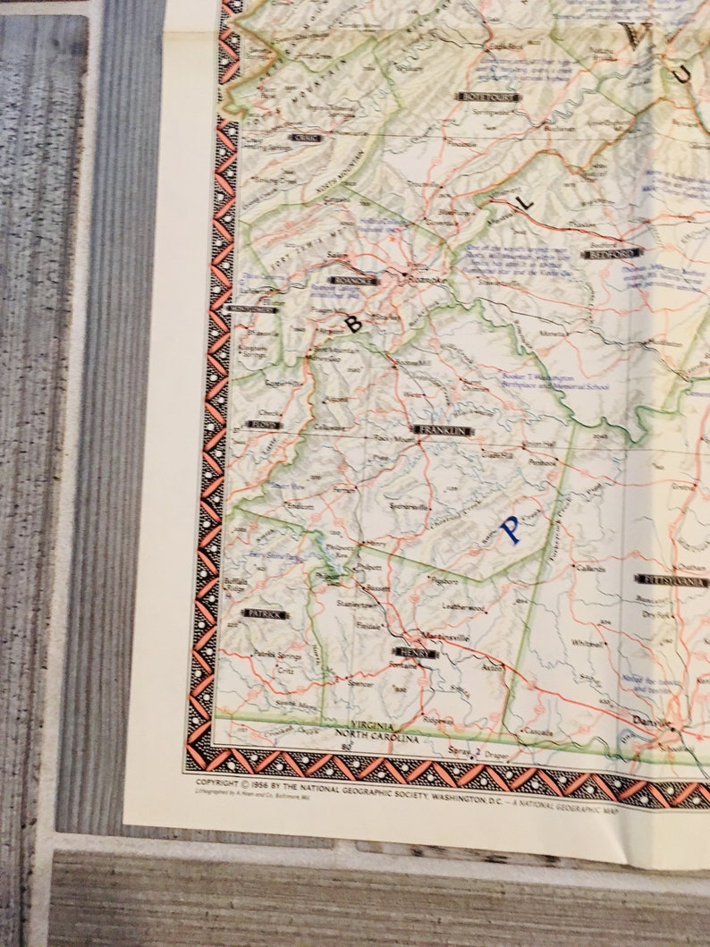 1956 Nation Capital Map Original Print National Geographic | Etsy