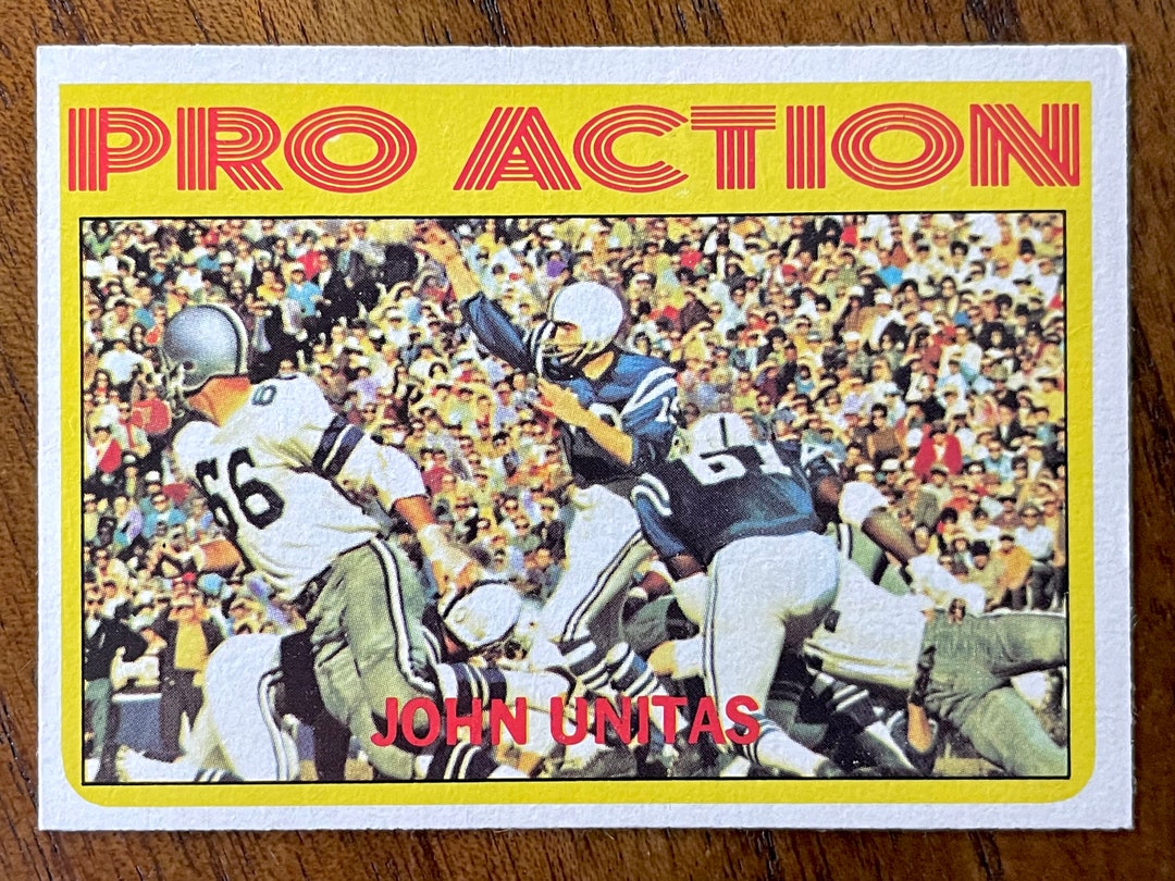 1972 John Unitas Pro Action Topps Football Card #251, No Creases C2 - Etsy