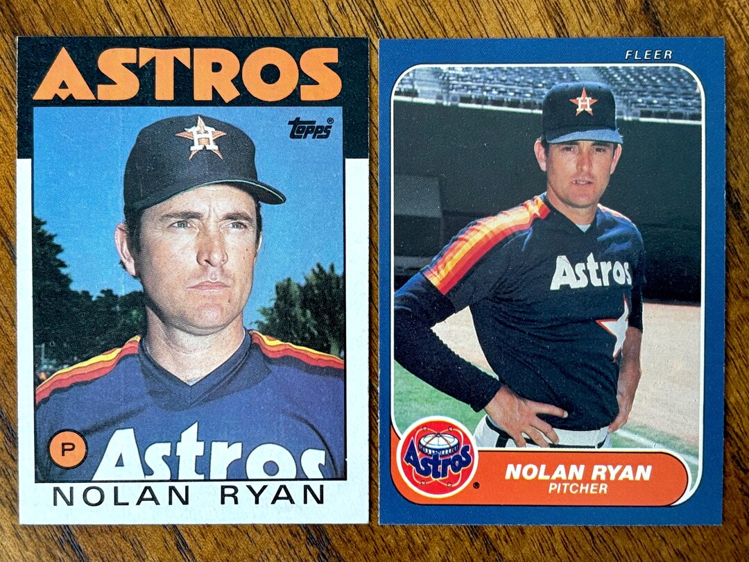 1986 Topps & 1986 Fleer Nolan Ryan Baseball Cards, Sharp Corners, No ...