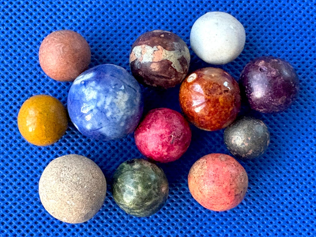 Late 1800s-early 1900s Clay Marble Lot (12), Two Bennington’s and White Glazed Lot S - Etsy