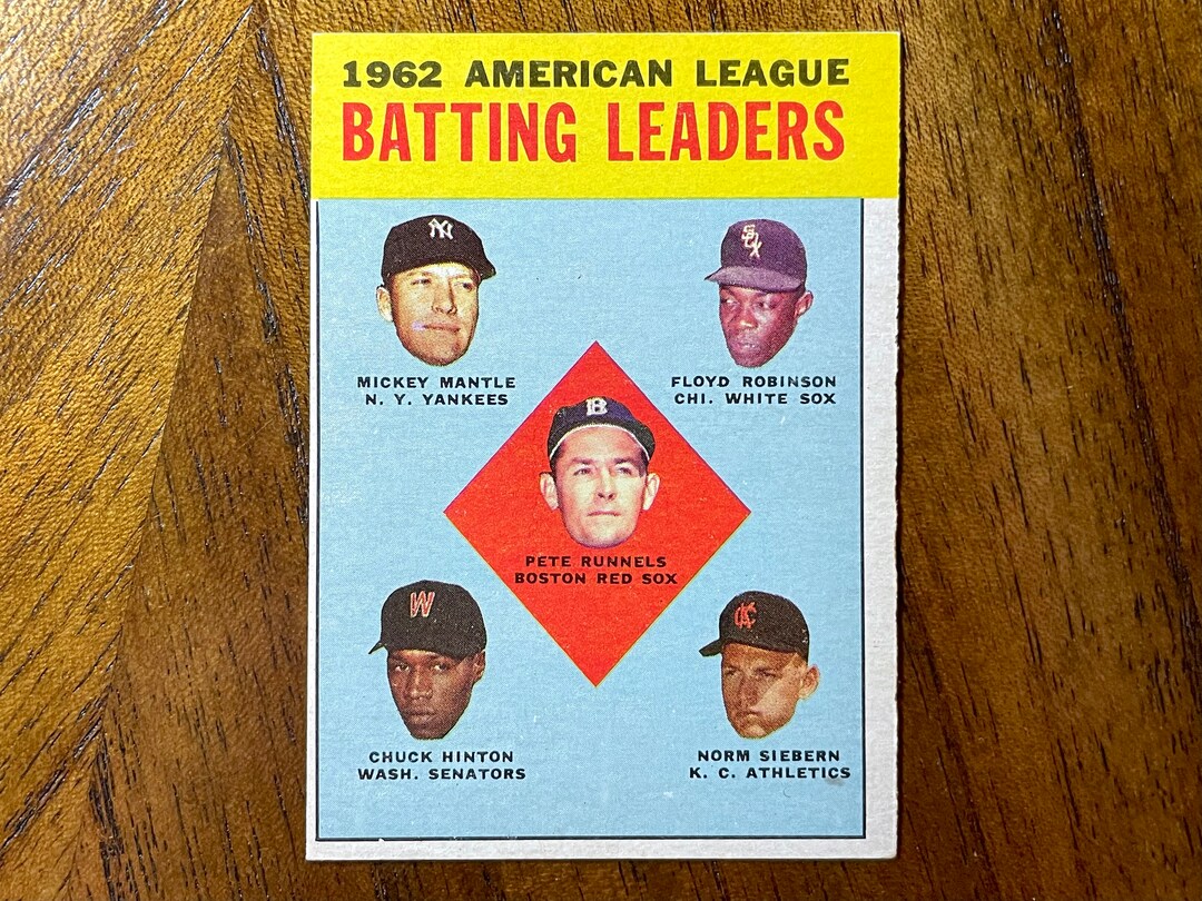 1963 Mickey Mantle A.L. Batting Leaders Topps Baseball Card - Etsy 1963 Mickey Mantle A.L. Batting Leaders Topps Baseball Card - Etsy