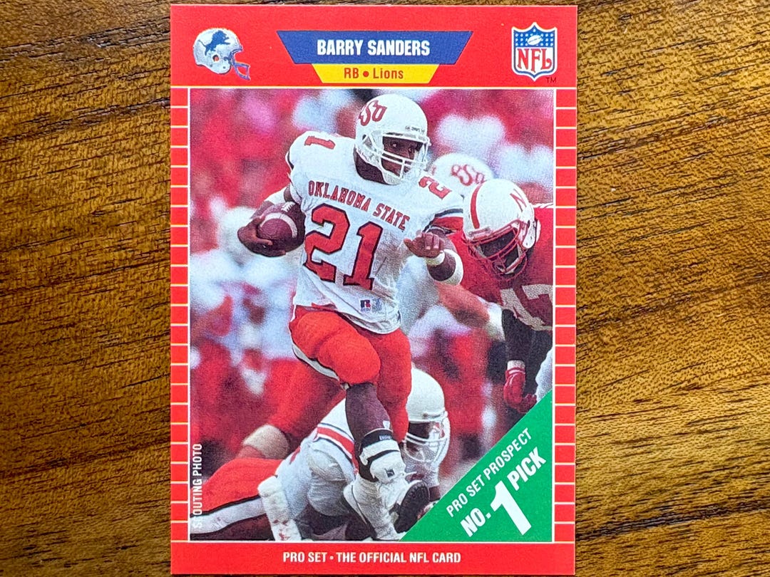1989 Barry Sanders RC Pro Set Football Card #494, Sharp Corners, No ...