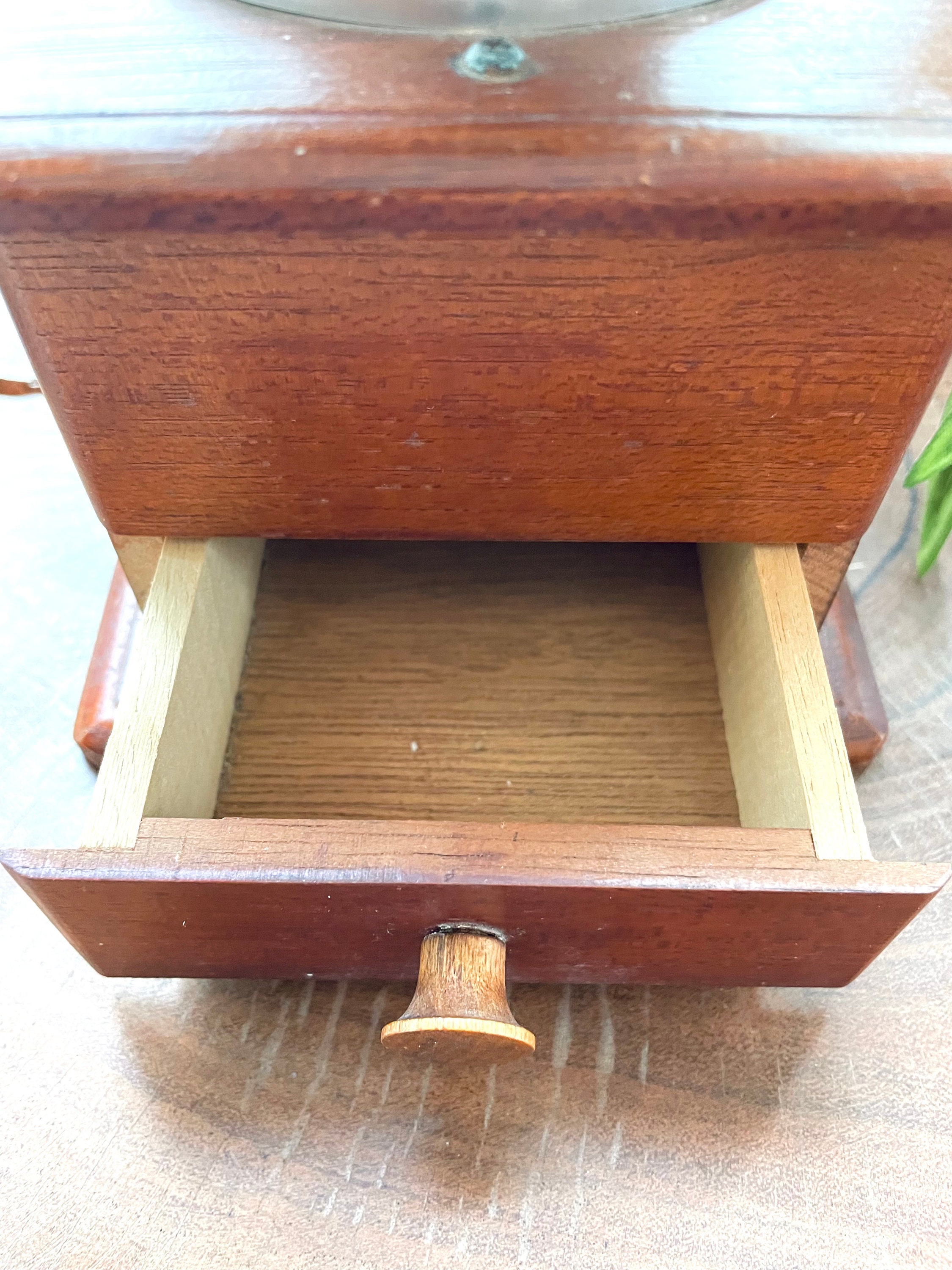 Vintage Coffee Grinder With Wooden Base and Drawer - Etsy