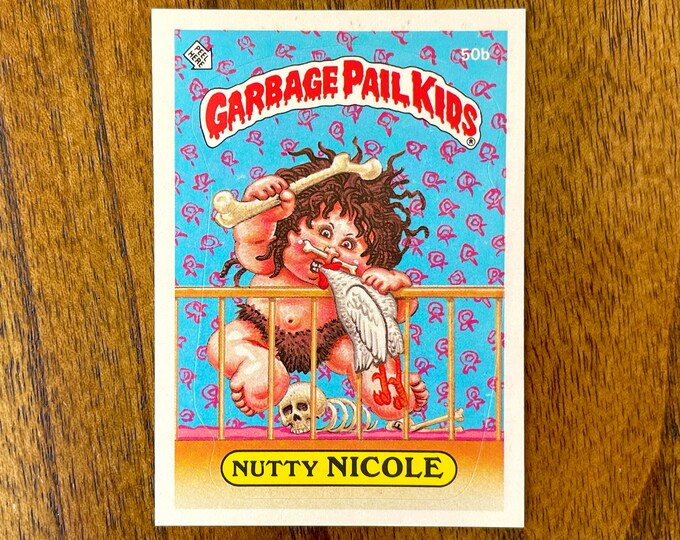 1985 Two Star ** Nutty Nicole 50b Garbage Pail Kid Series 2 Card, Sharp ...