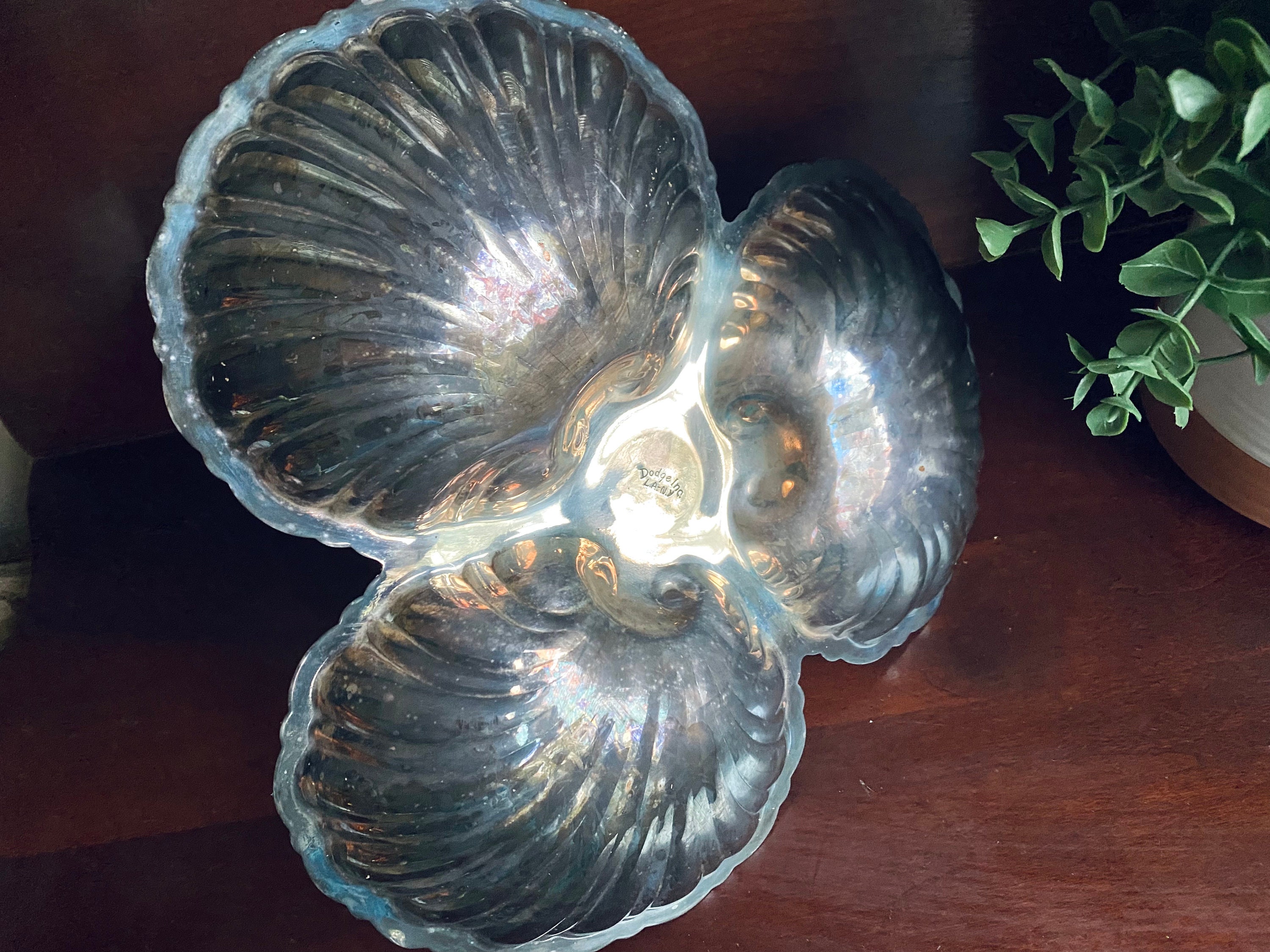 Dodge Inc LA-NY Silver Plated Sea Shell Vintage Serving Tray - Etsy